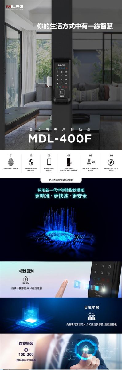 Milre MDL-400F 三合一電子鎖